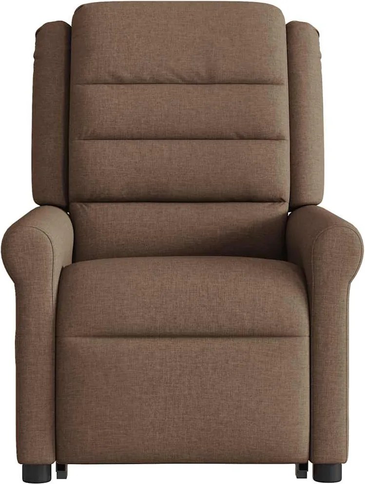 Zvedací polohovací křeslo hnědé textil 3303318