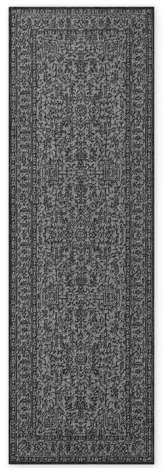 Černobílý vnitřní a venkovní běhoun 80x250 cm Duet Kona – NORTHRUGS