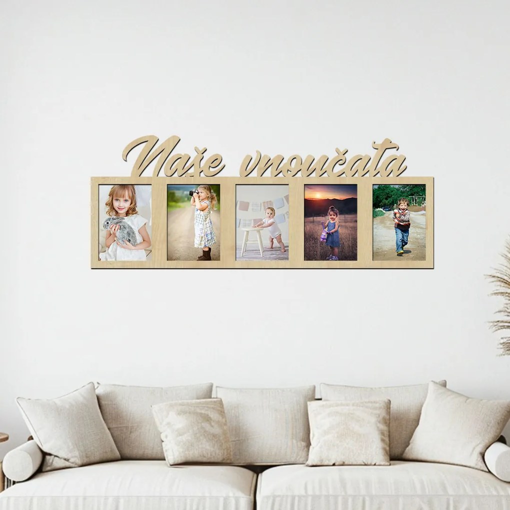 dřevo života Dřevěný fotorámeček Naše vnoučata Zvolte barvu dekoru: Wenge, Zvolte velikost fotografie (cm): 13x18, Počet fotorámečků: 2