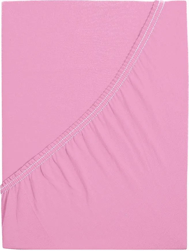 B.E.S. - Petrovice, s.r.o. Prostěradlo Jersey bavlna IDEAL - Růžová 90 x 200