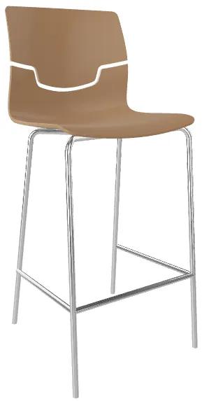 GABER - Barová židle SLOT - nízká, béžová/chrom