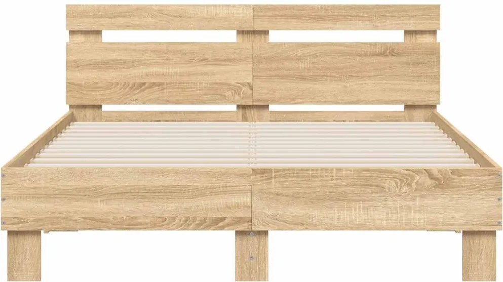 Rám postele s čelem a LED osvětlením dub sonoma 120 x 190 cm 3207576