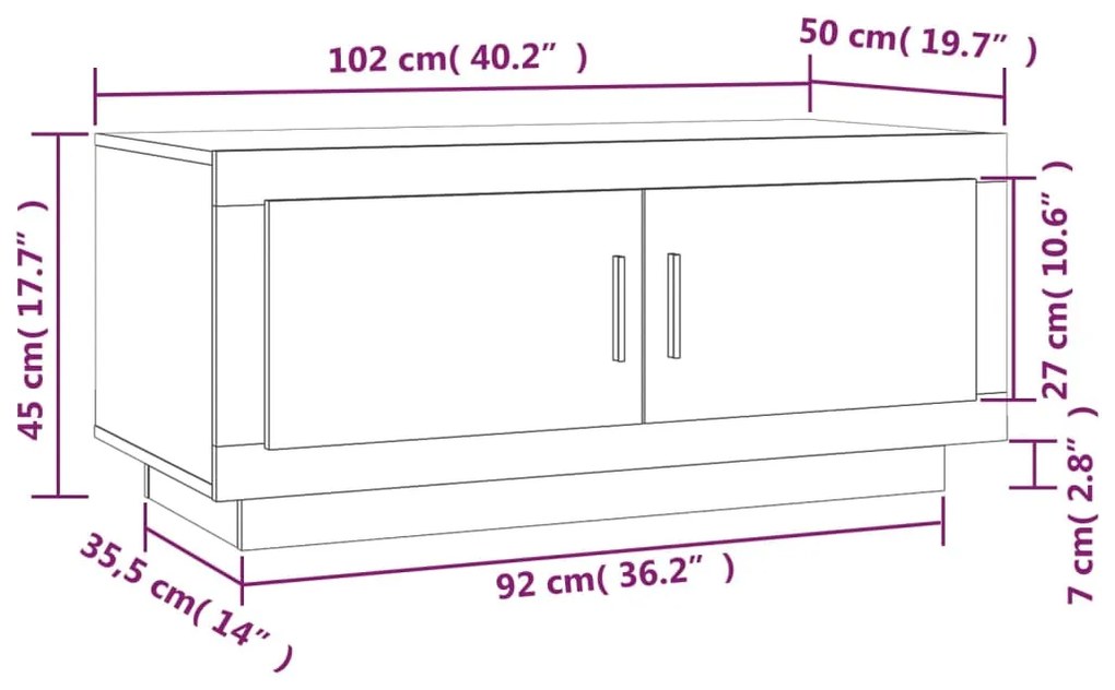 Konferenční stolek betonově šedý 102x50x45 cm kompozitní dřevo - Default Title