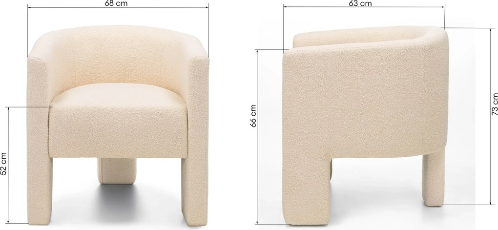 Designové křeslo Lorraine bouclé béžové