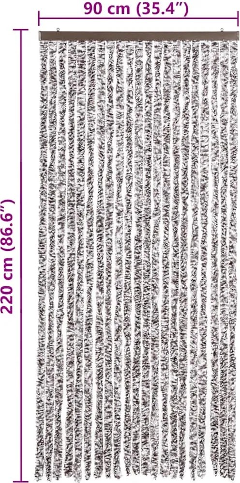Závěs proti hmyzu hnědý a béžový 90 x 220 cm Chenille 284277