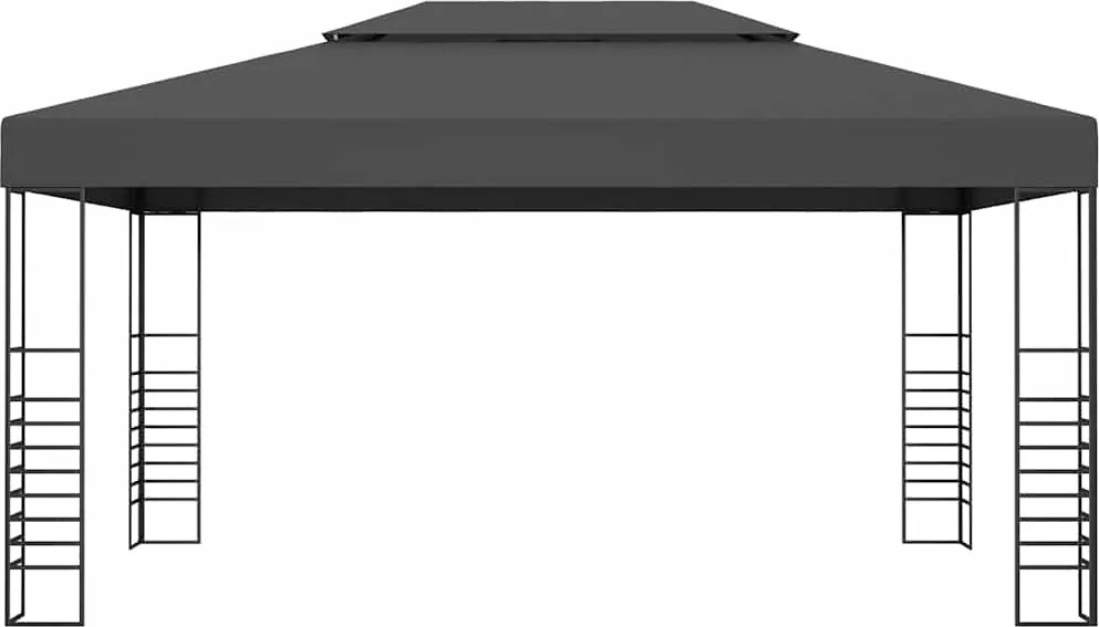 Altán se světelnými LED řetězy 3 x 4 m antracitový 3070308