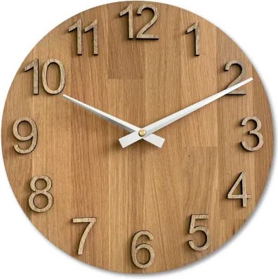 Dubové hodiny na zeď s velkými číslicemi I SENTOP MAS017-3041-hands/silver