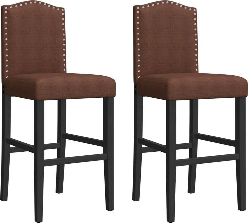 vidaXL Barové židle 2 ks masivní kaučukové dřevo a textil [4006210] Barva: light grey and black