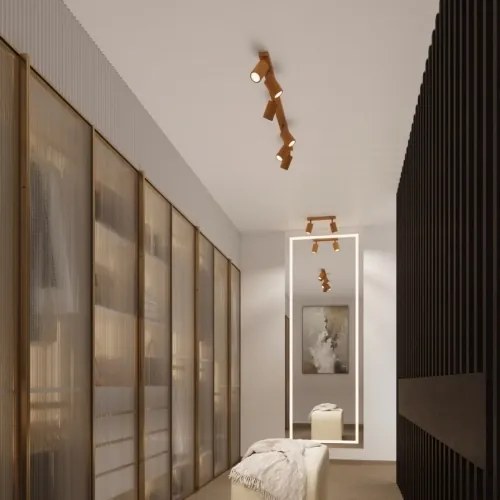 Stropní svítidlo SOLLUX KARBON 4 zlaté GU10 4x10W bez žárovek SL.1564
