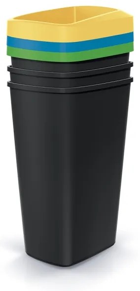 PROSPERPLAST Set košů na tříděný odpad - COMPACTA Q DROP SET Objem: 4x45 l