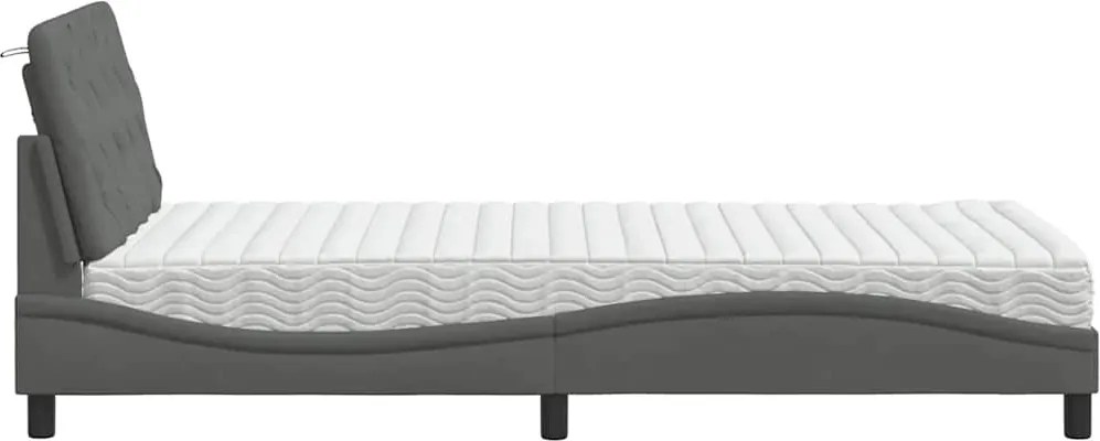 Postel s matrací tmavě šedá 100 x 200 cm textil 3310721