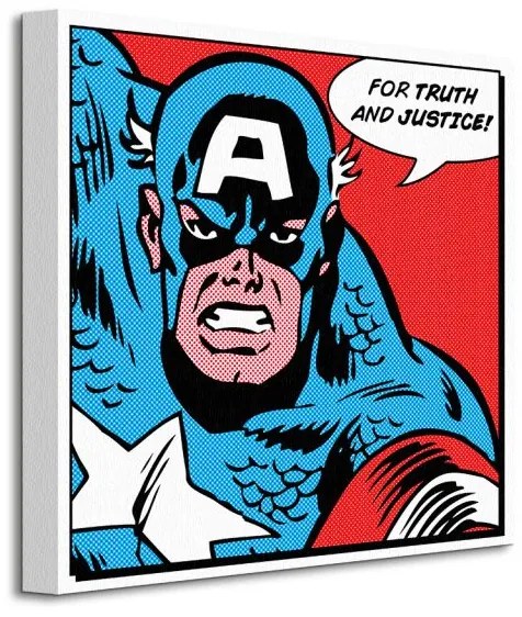 Obraz na plátně Marvel Captain America (For Truth and Justice) 40x40cm WDC95087