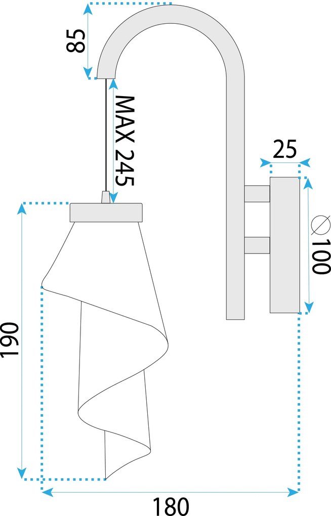 Toolight Toolight, LED nástěnné svítidlo, 10W, 467 lm, APP1766-1W, růžové zlato, OSW-09310