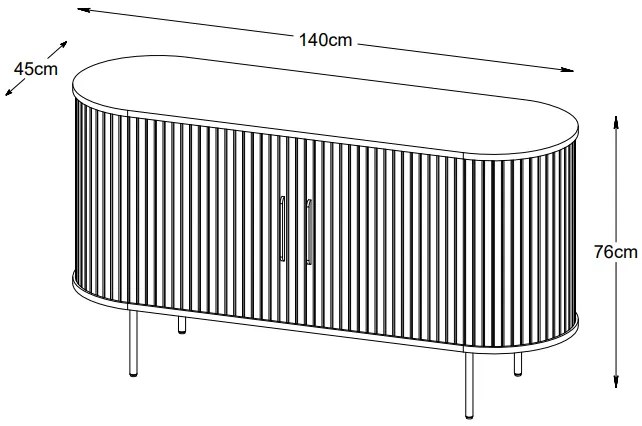 Designová komoda Vasiliy 140 cm kouřový dub
