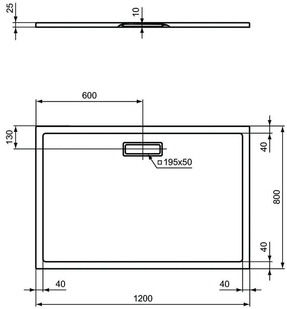 Ideal Standard UltraFlat New - Akrylátová sprchová vanička 1200 x 800 mm, Bílá T446901