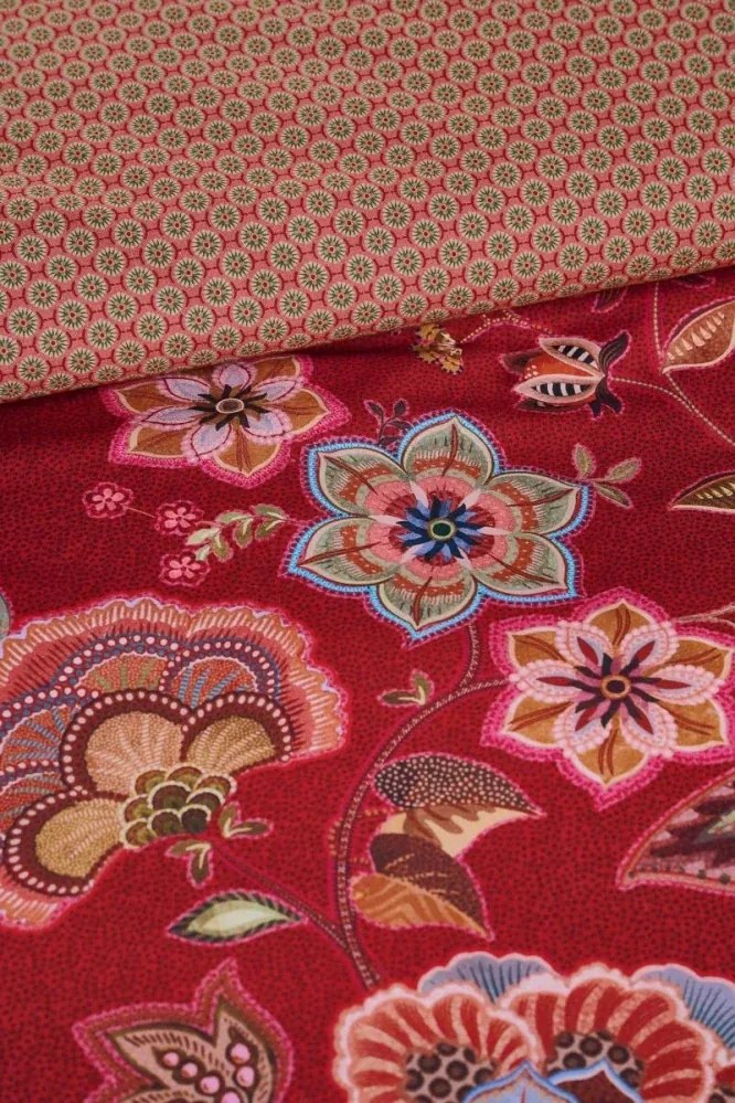 Pip Studio povlečení z broušeného kepru ( Twill ) Matata červené 140x200 + 70x90 cm (Kvalitní povlečení z hřejivé keprové bavlny se speciálně)
