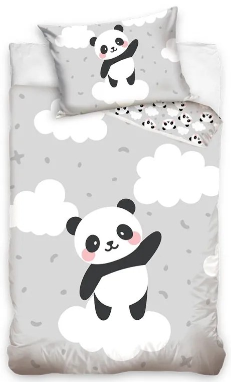 Carbotex Povlečení do postýlky Panda na obláčku 100x135 + 40x60