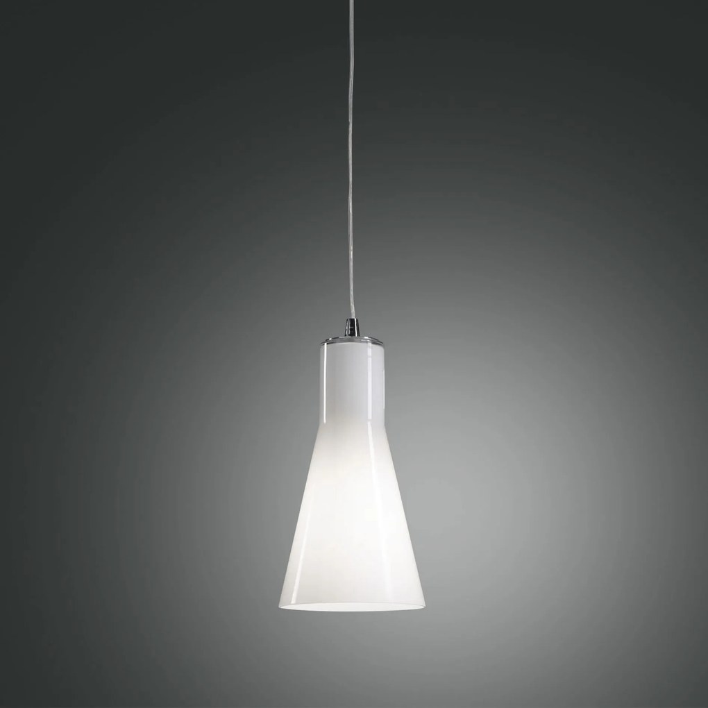 Fabas luce Fabas Diana, závěsné svítidlo, 1x75W, bílé stínítko, prům. 14cm