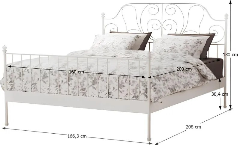 Postel s lamelovým roštem 160x200, bílá, BEHEMOTH Kondela 0000079983