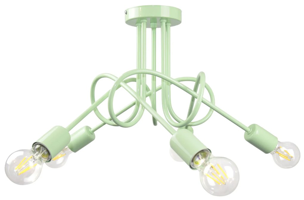Light for home - Závěsné svítidlo 1001/5PS MONDO, 5xE27/60W, pastelová akvamarínová, 5xE27/60W, E27, pastelová tyrkysová