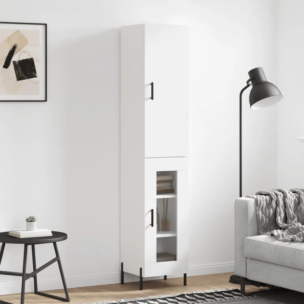 Skříň highboard bílá 34,5 x 34 x 180 cm kompozitní dřevo