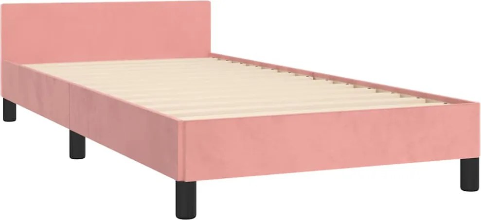 Rám postele s čelem růžový 80x200 cm samet 3125970