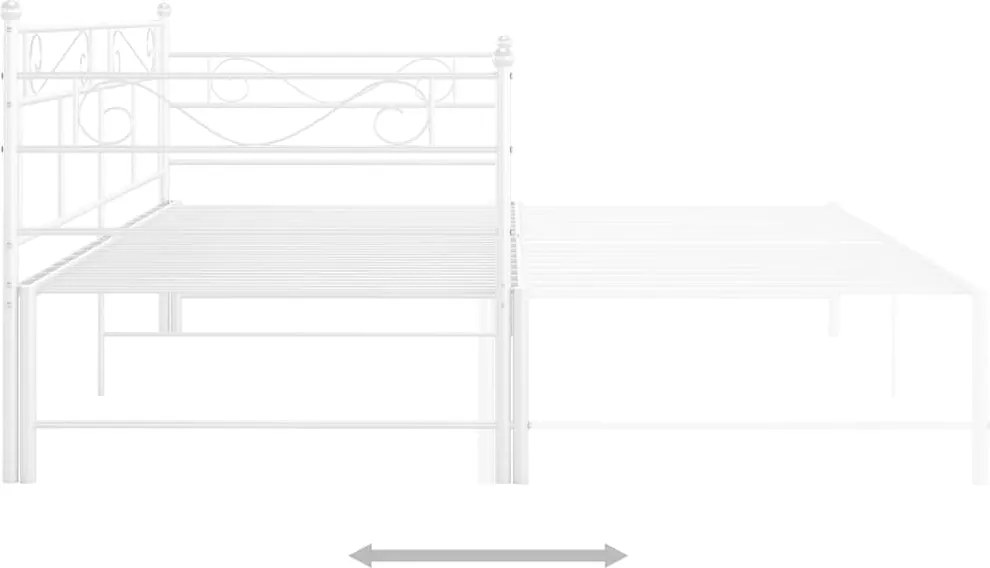 Rám vysouvací postele/pohovky bílý kovový 90 x 200 cm 324771
