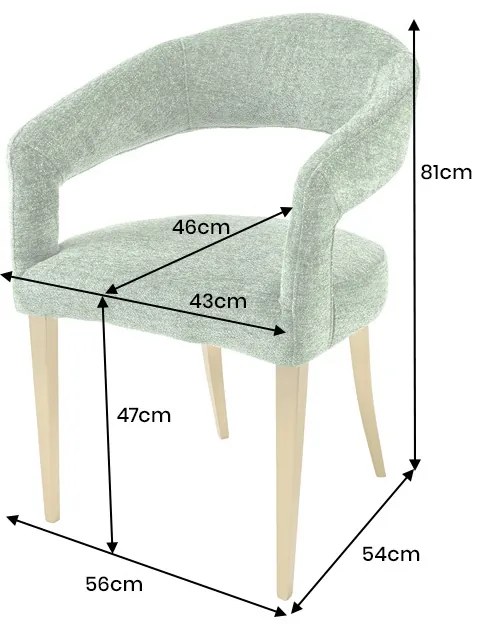 Designová jídelní židle Fionnula zelená