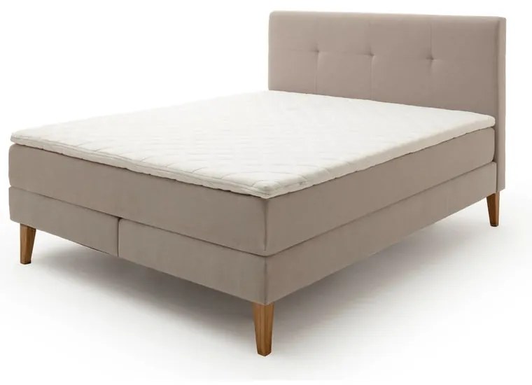 Béžová boxspring postel 160x200 cm Stockholm – Meise Möbel