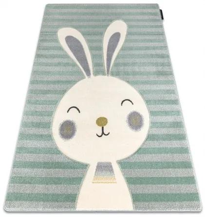 Dětský kusový koberec PETIT Králík Zajíček zelený Rozměr: 200x290 cm