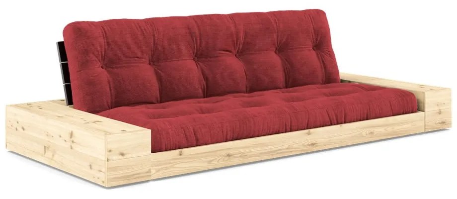 Červená manšestrová rozkládací pohovka 244 cm Base – Karup Design