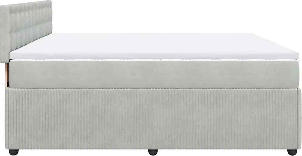 Box spring postel s matrací světle šedá 200x200 cm samet 3290142
