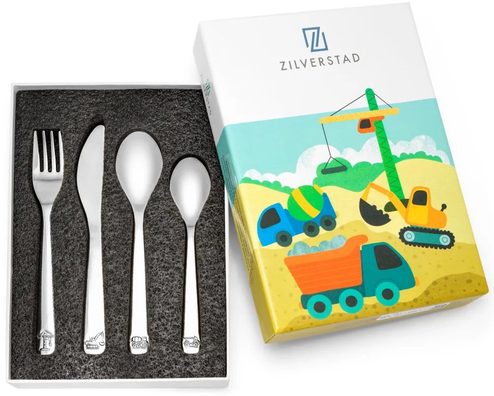 Zilverstad Příbor Stavební stroje 4ks