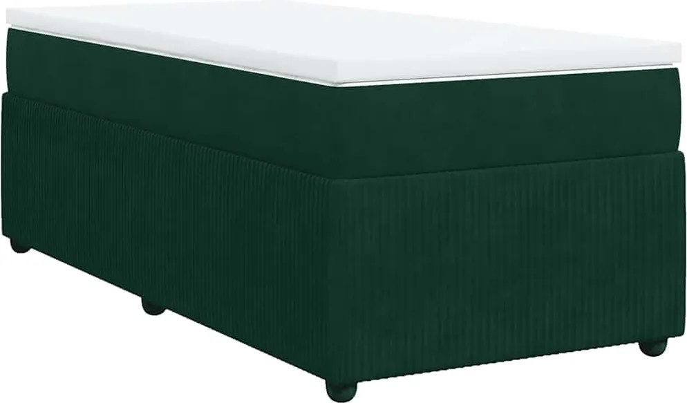 Box spring postel s matrací tmavě zelená 80 x 200 cm samet 3285605