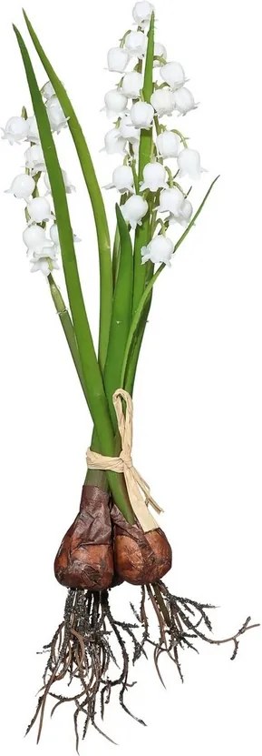 Umělá květina svazek Konvalinek s cibulí, 28 cm