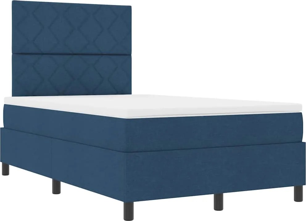 Postel s boxspringem s čelo Modrá 120 x 200 cm textil 3339461