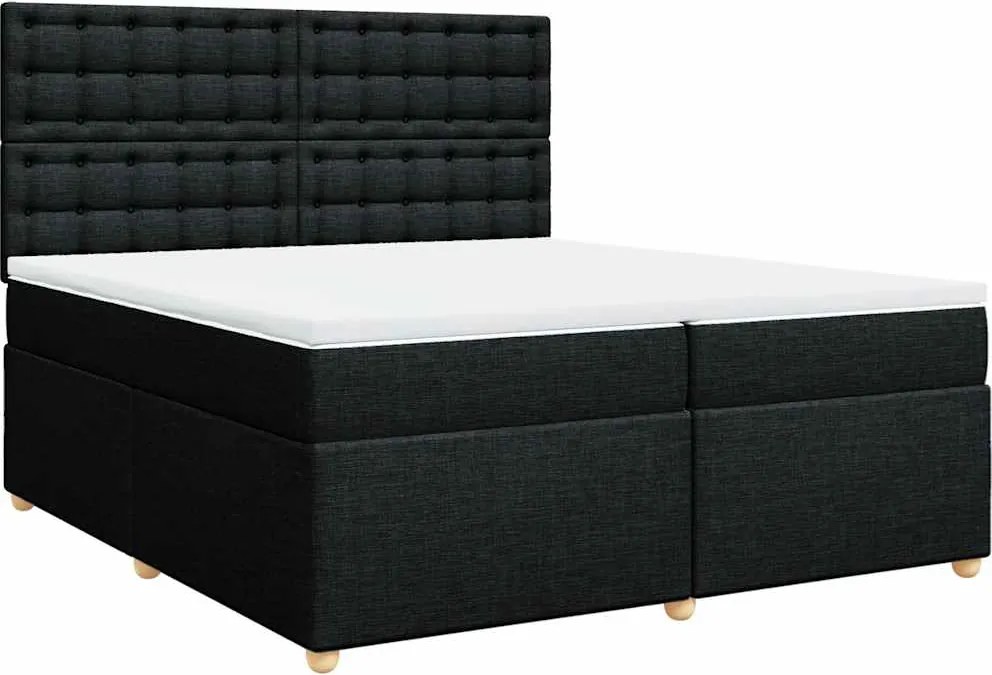 Box spring postel s matrací černá 200x200 cm textil 3293703