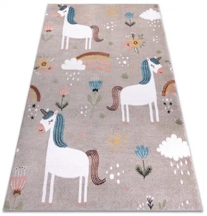 Dywany Luszczow Dětský kusový koberec FUN Sweety, jednorožec, duha béžová Rozměr koberce: 120 x 170 cm