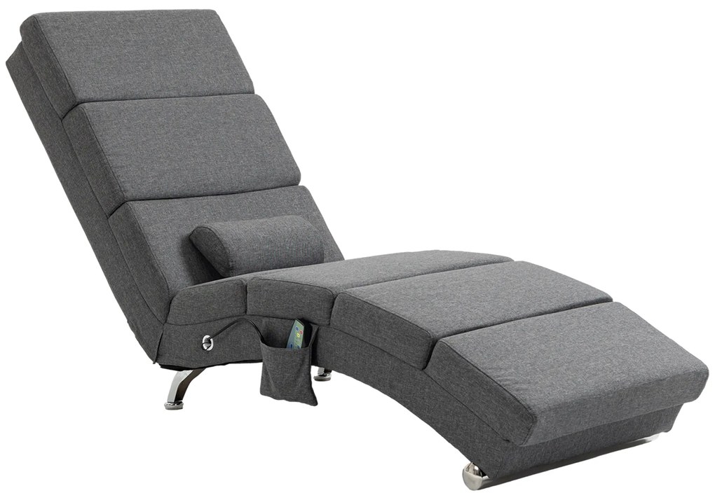 HOMCOM polohovací křeslo s masážní funkcí elektrické lounge křeslo masážní křeslo s vysokým opěradlem, dálkové ovládání, skládací TV křeslo s 5 režim…