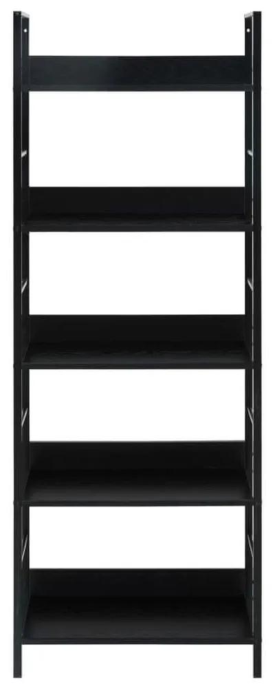 Petromila 5patrová knihovna černá 60 x 27,6 x 158,5 cm kompozitní dřevo