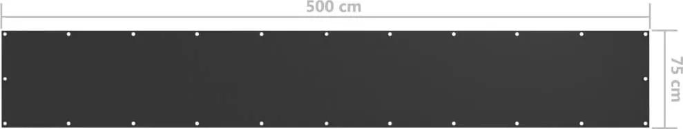 vidaXL Balkónová zástěna 75 x 500 cm oxfordská látka [134866] Barva: Hnědá