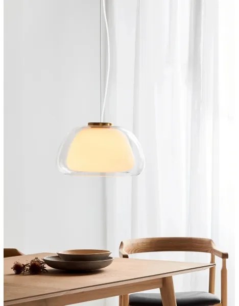Nordlux - Lustr na lanku JELLY 1xE27/40W/230V bílá/čirá pr. 39 cm