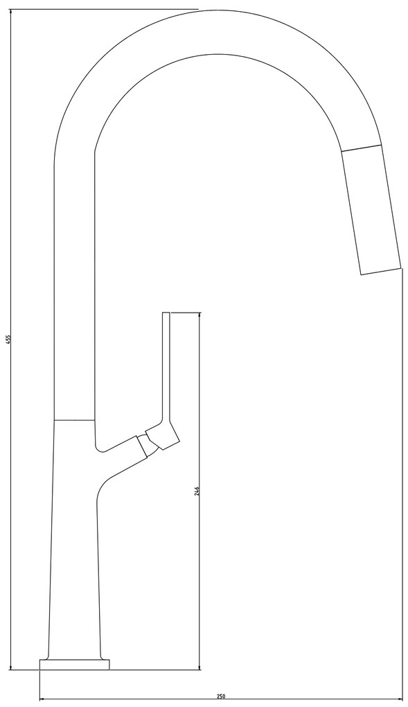 Gamma Awra, kuchyňská baterie s vytahovací výlevkou a dvoufunkční sprchou, chromová, GMA-BAA-CH