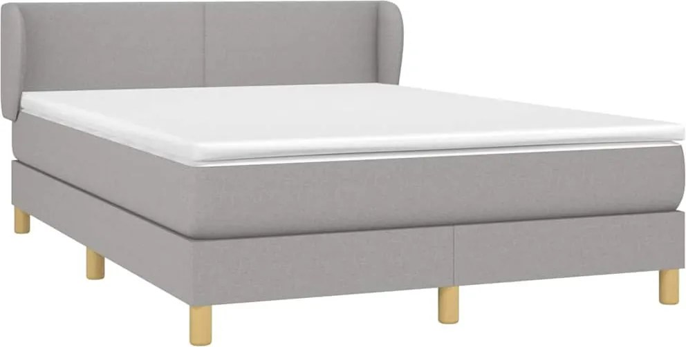 Box spring postel s matrací světle šedá 140 x 200 cm textil 3126645