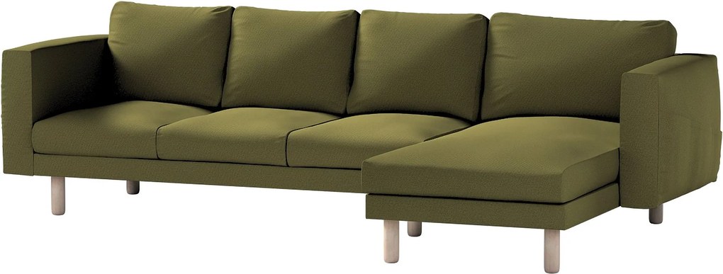Potah na pohovku IKEA Norsborg 4-místná se šezlongem barva zelená látka pletený vzor