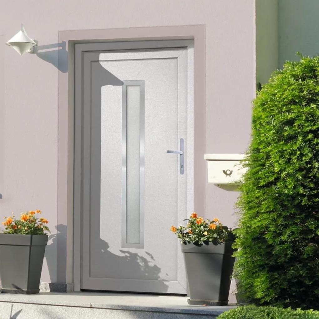 vidaXL Vchodové dveře antracitové 108 x 208 cm PVC [3187896] Barva: bílá zvenku / bílá uvnitř