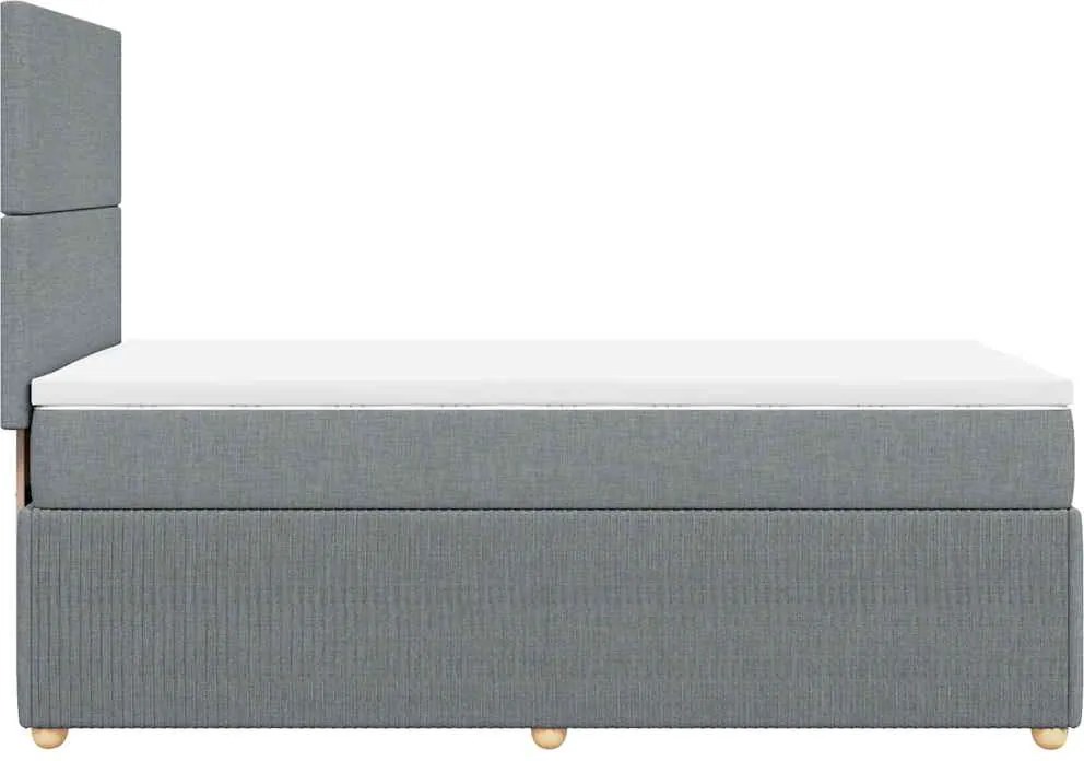 Box spring postel s matrací světle šedá 90x190 cm textil 3291904