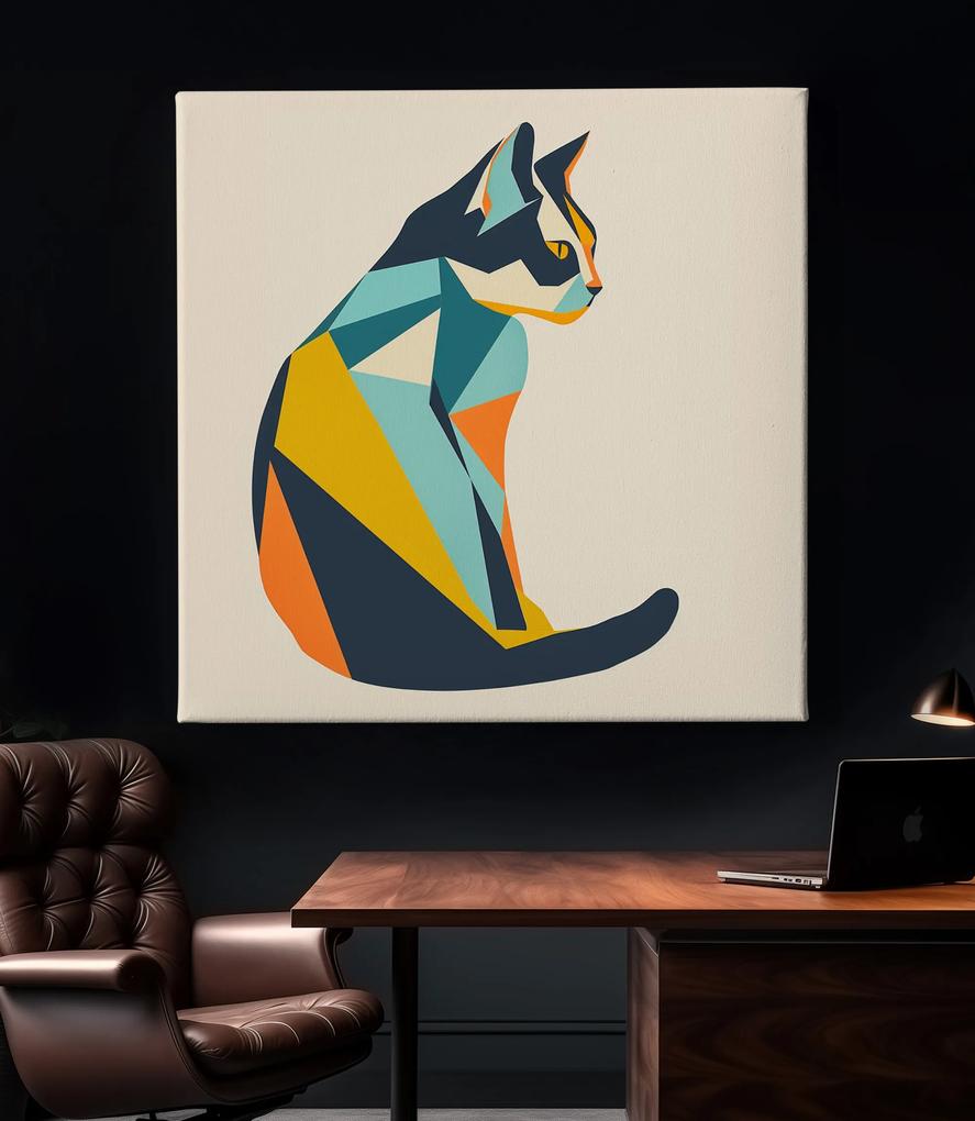 Obraz na plátně - Kočka jednoduchá FeelHappy.cz Velikost obrazu: 140 x 140 cm