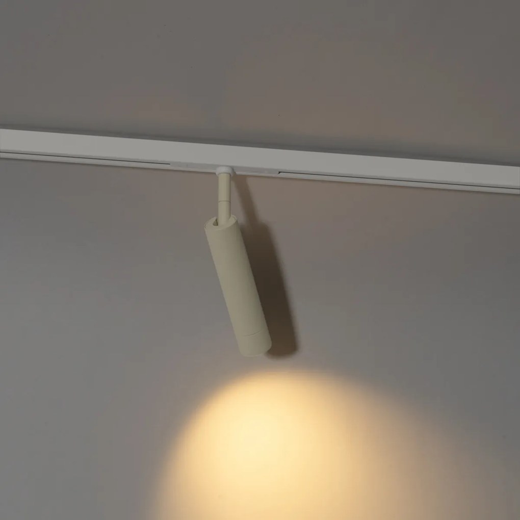 Moderní bodové svítidlo béžové s bílou pro jednofázový kolejnicový systém - Slimline Uzzy