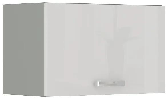 50 cm skříňka horní jednodveřová (otevírání nahoru) Barevné provedení: Grey - Šedá / Šedý lesk